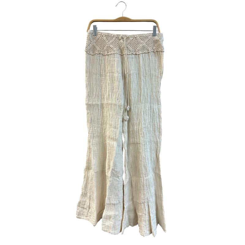 Cotton Crochet Waist Draw String Palazzo Pant KTK430